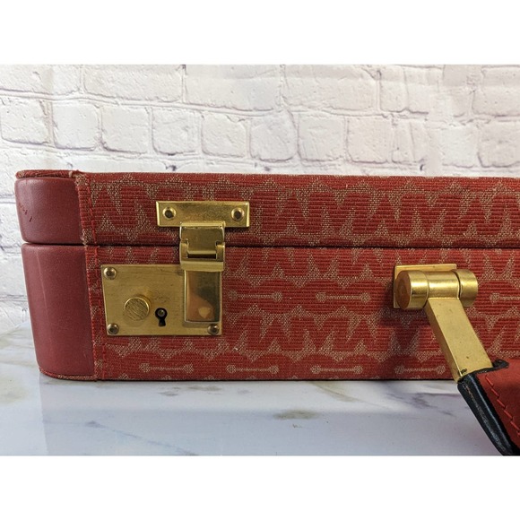 Mark Cross | Bags | Vintage Mark Cross Monogram Red And Brass Italian ...